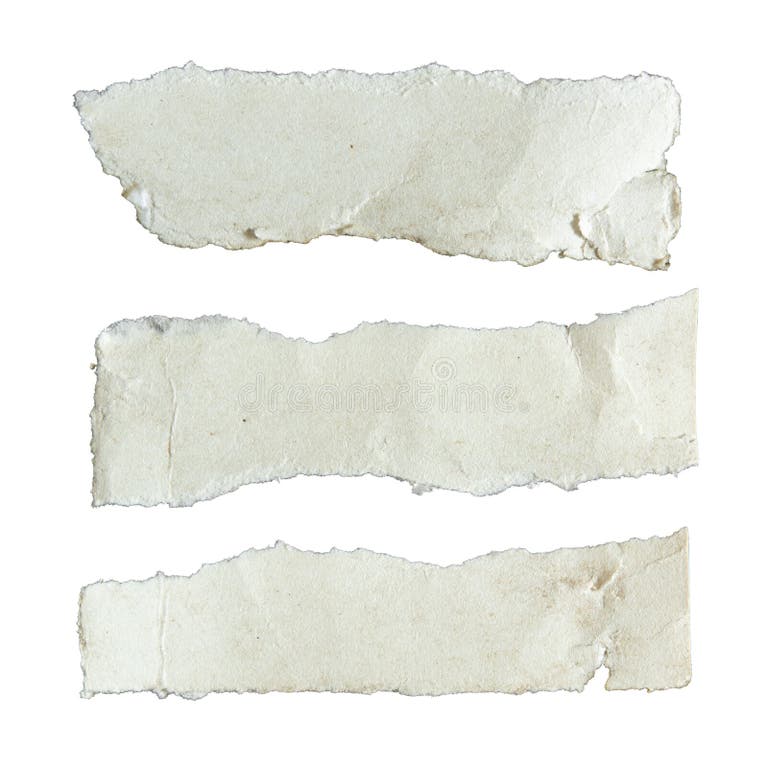 Set of Torn Old Long White Papers with Jagged Edges Stock Image ...