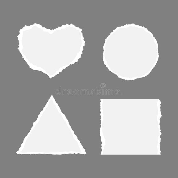 Set of Torn Paper of Different Shapes. Torn Paper Square, Triangle ...