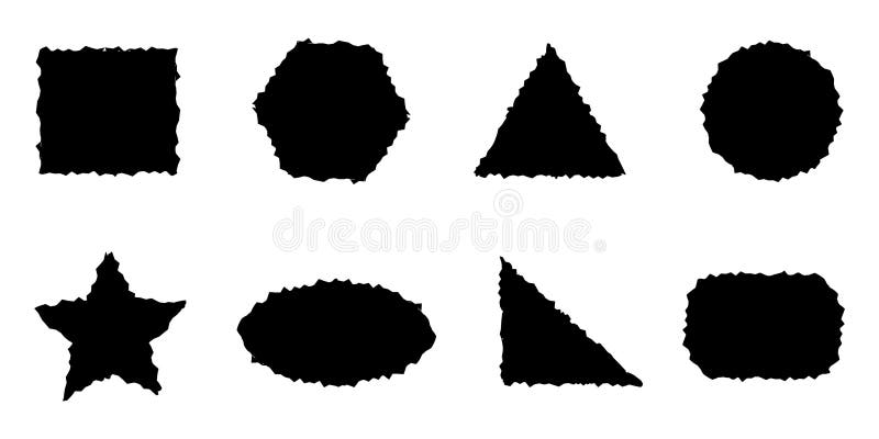 Set of Torn Paper Silhouettes of Different Shapes. Vector Illustration ...