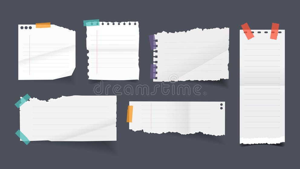 Collection of Note Paper Banners Vector Illustrations Stock Vector ...