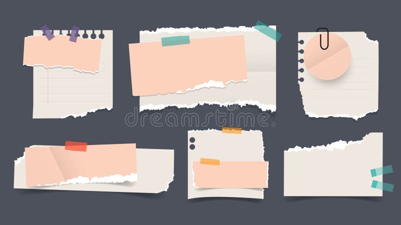Collection of Note Paper Banners Vector Illustrations Stock Vector ...