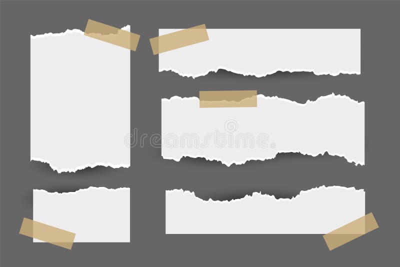 Set of Torn Ripped Paper Sheets with Sticker Stock Vector ...
