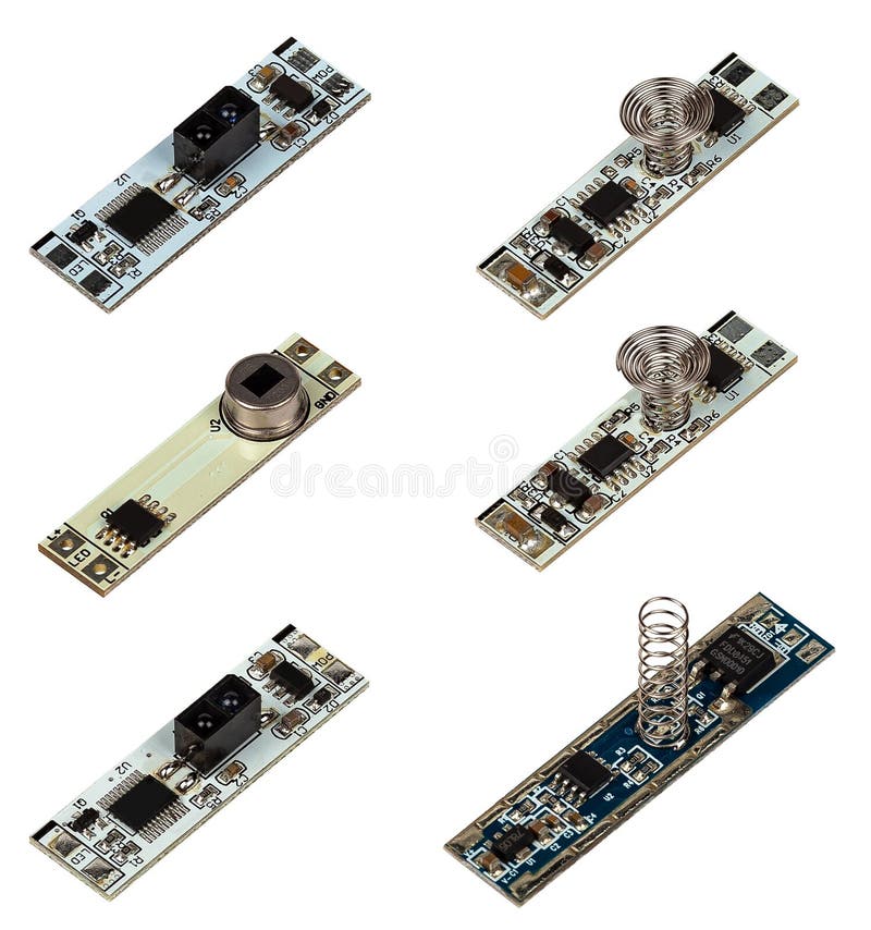 Set of Touch Sensor Switches for LED Isolated on White Stock Image ...