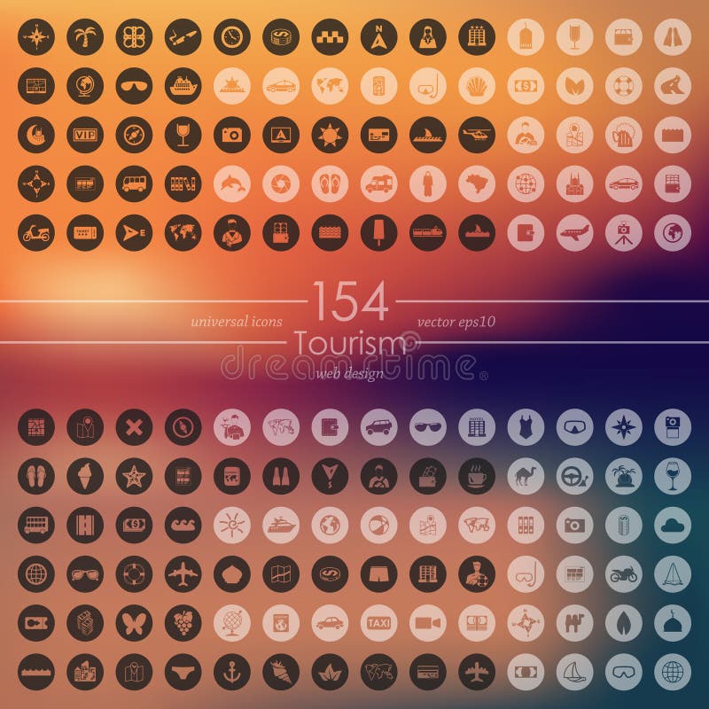 Set of tourism icons stock vector. Illustration of border - 94322547