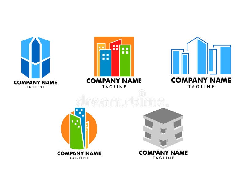 Set of Town Logo Template Design Stock Vector - Illustration of ...