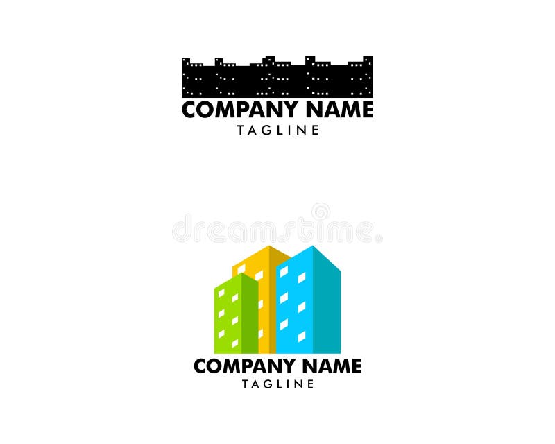 Set of Town Logo Template Design Stock Vector - Illustration of modern ...