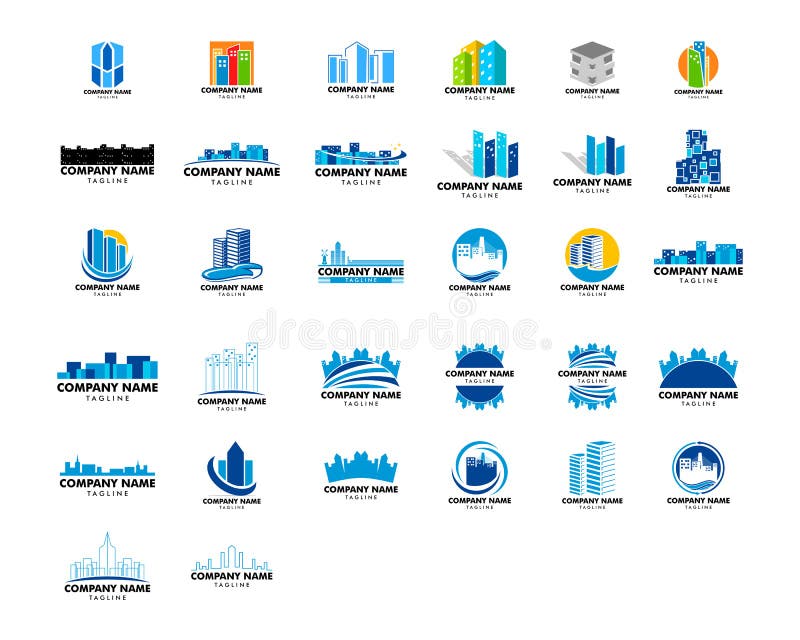 Set of Town Logo Template Design Vector Stock Vector - Illustration of ...