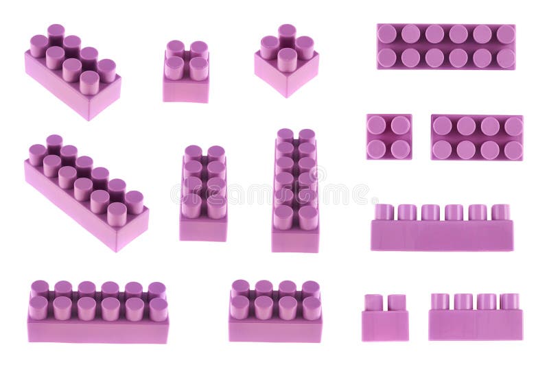 Set of Toy Construction Blocks Isolated Stock Image - Image of connect ...
