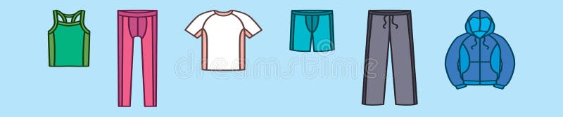 Set of Tracksuit Cartoon Icon Design Template with Various Models ...