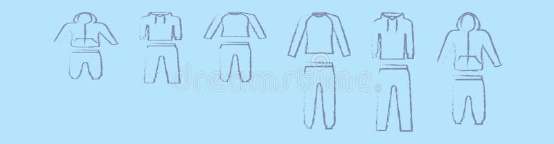 Set of Tracksuit Cartoon Icon Design Template with Various Models ...