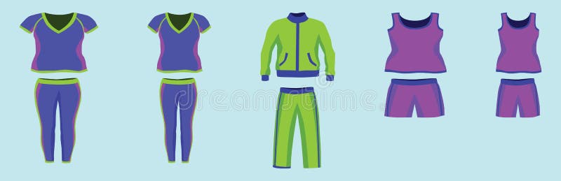 Tracksuit Template Clip Art Collection Stock Vector - Illustration of ...