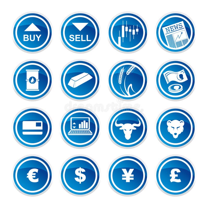 Blue web buttons long stock vector. Illustration of click - 9724706