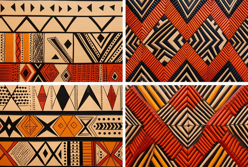 Set of Traditional African Pattern Stock Image - Image of traditional ...