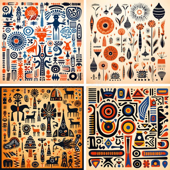 Set of Traditional African Senegal Pattern Stock Illustration ...