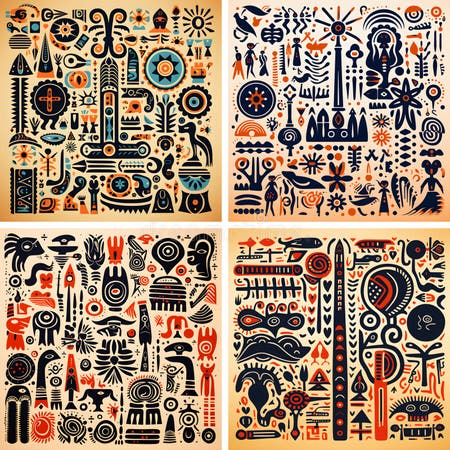 Set of Traditional African Senegal Pattern Stock Illustration ...