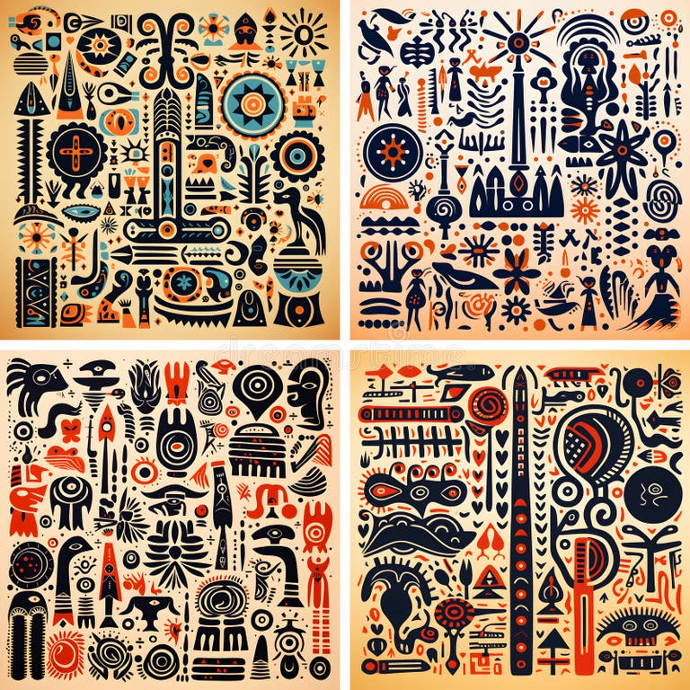 Set of Traditional African Senegal Pattern Stock Illustration ...