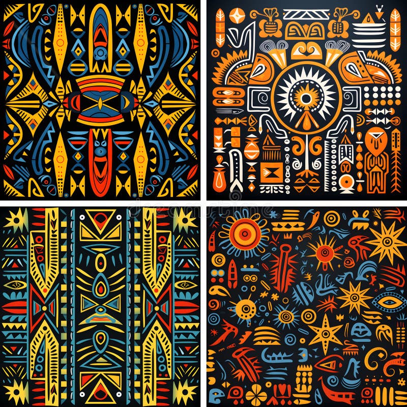 Set of Traditional African Senegal Pattern Stock Illustration ...