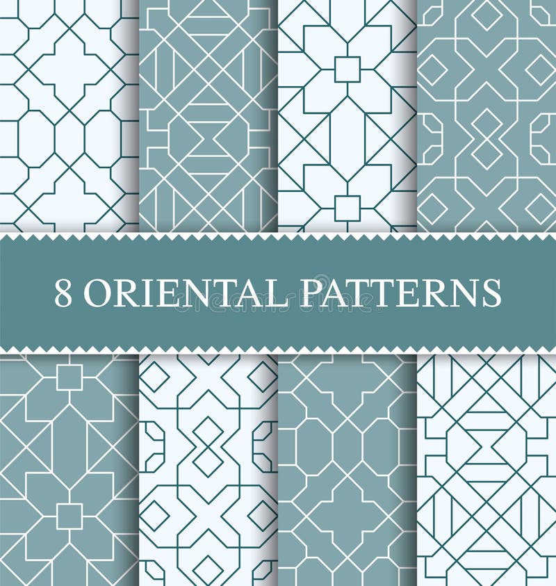 Set of Traditional Arabian Seamless Pattern Stock Vector - Illustration ...