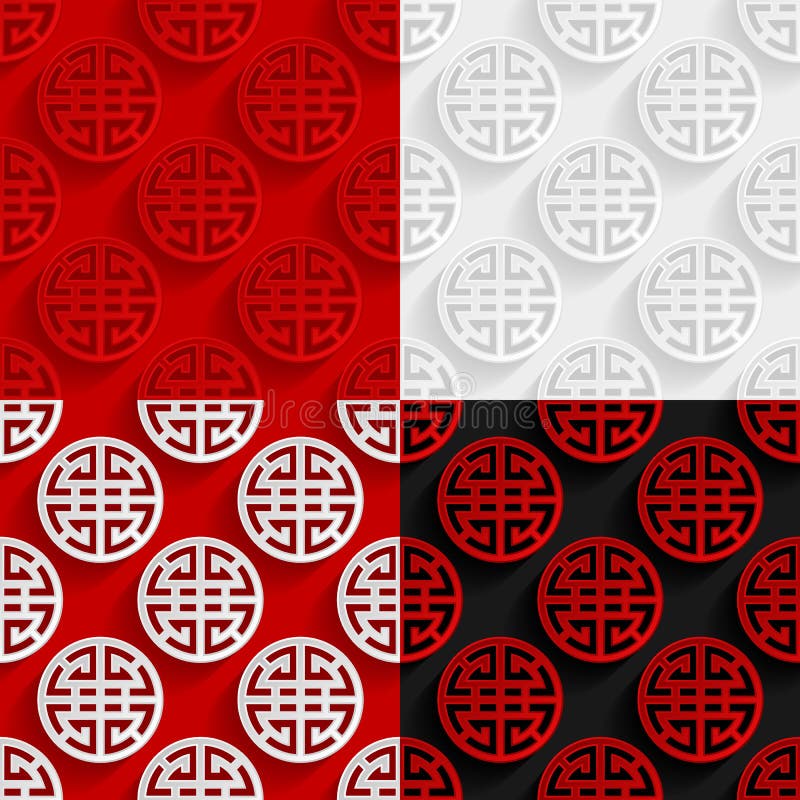 Set of Traditional Chinese Seamless Patterns Stock Vector ...