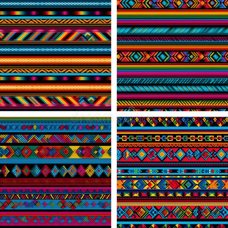 Set of Traditional South American Pattern Stock Illustration ...