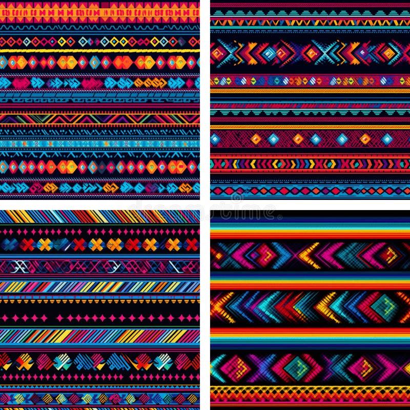 Set of Traditional South American Pattern Stock Illustration ...