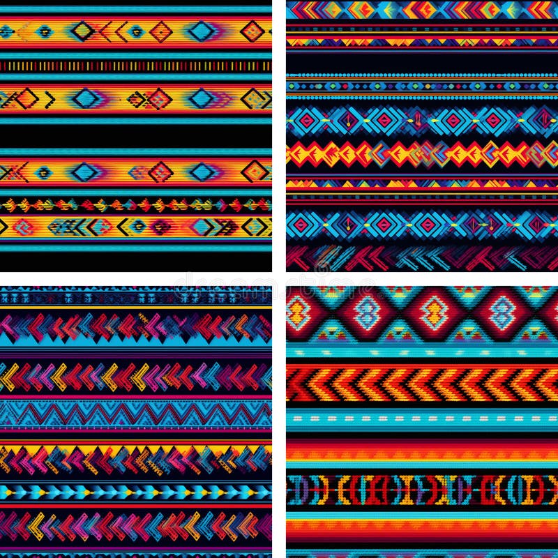 Set of Traditional South American Pattern Stock Illustration ...