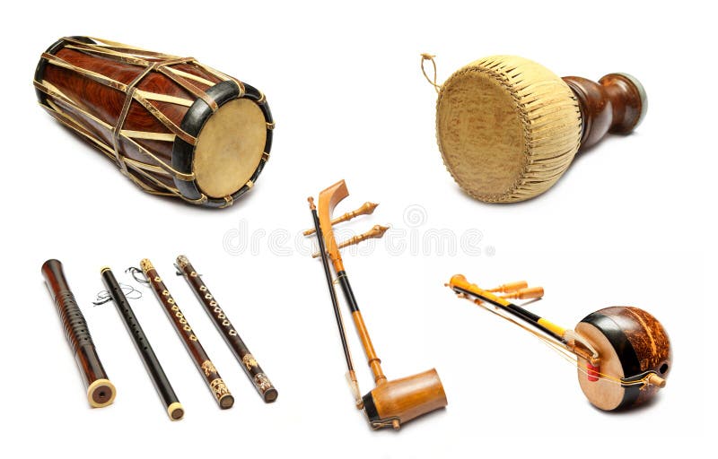 Set of Traditional Thai Musical Instruments Stock Image - Image of ...