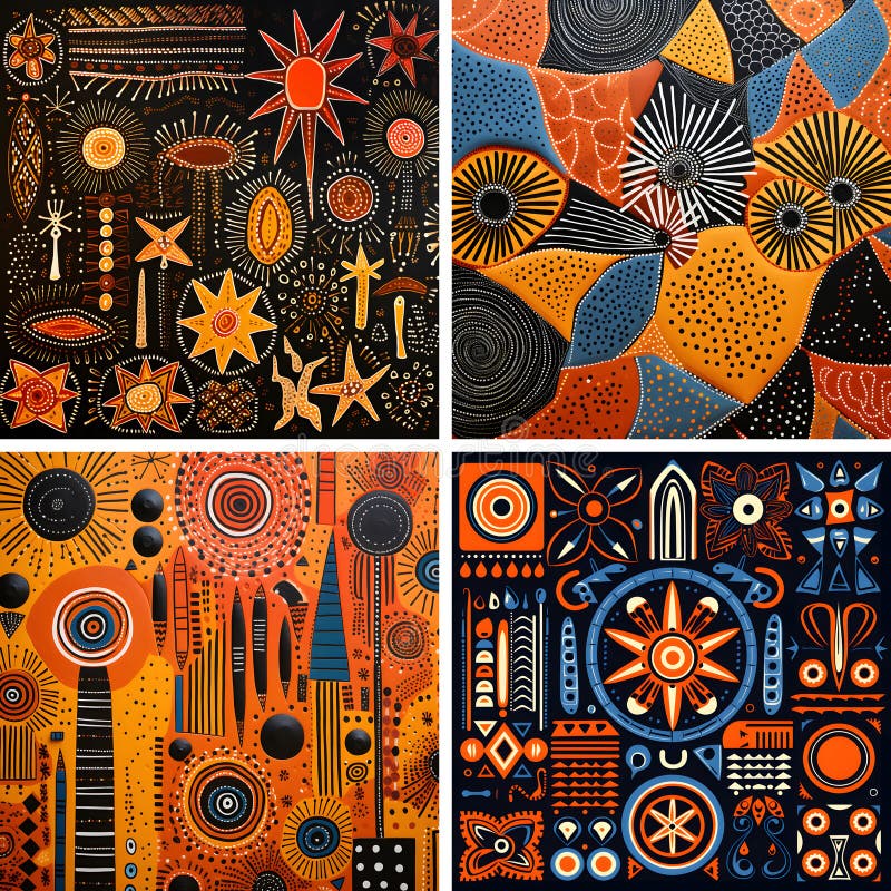 Set of Traditional African Pattern Stock Image - Image of repeat, folk ...