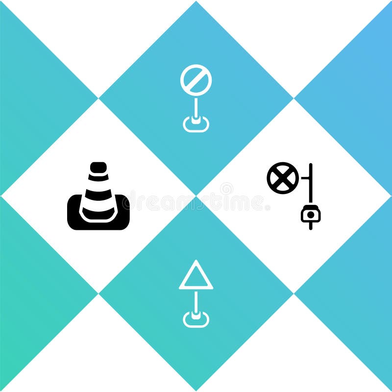 Set Traffic Cone, Triangle Warning Blank, Stop Sign and with Camera ...