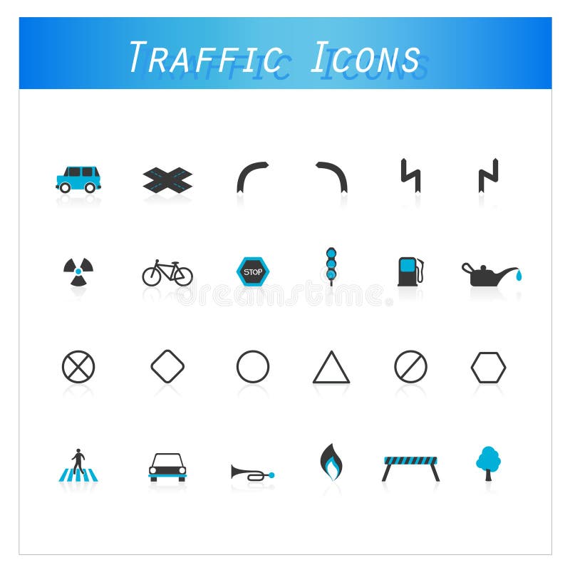 Set of traffic icons. stock vector. Illustration of safety - 13452919