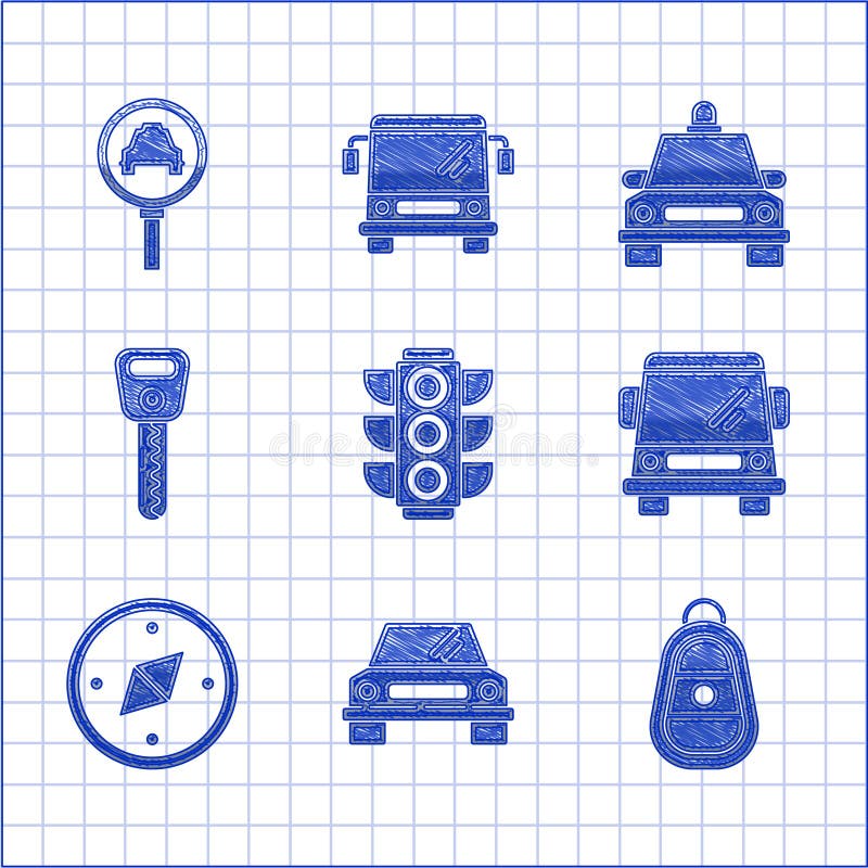 Set Traffic Light, Car, Key with Remote, Compass, Taxi Car and ...