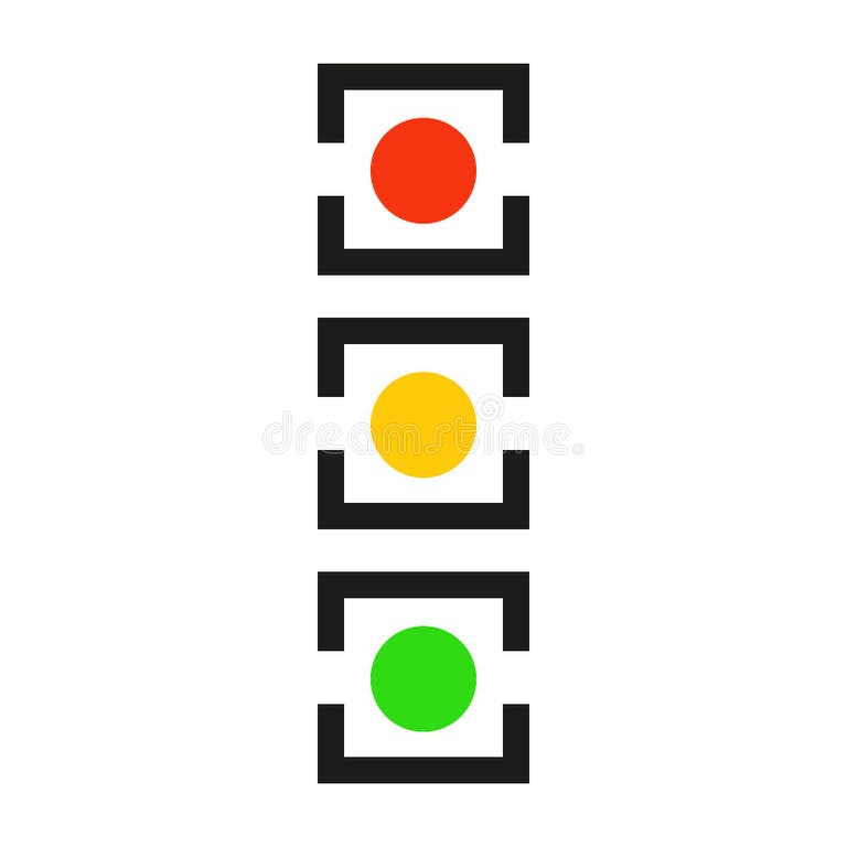 Set of Traffic Light Interface Icons Stock Vector - Illustration of ...