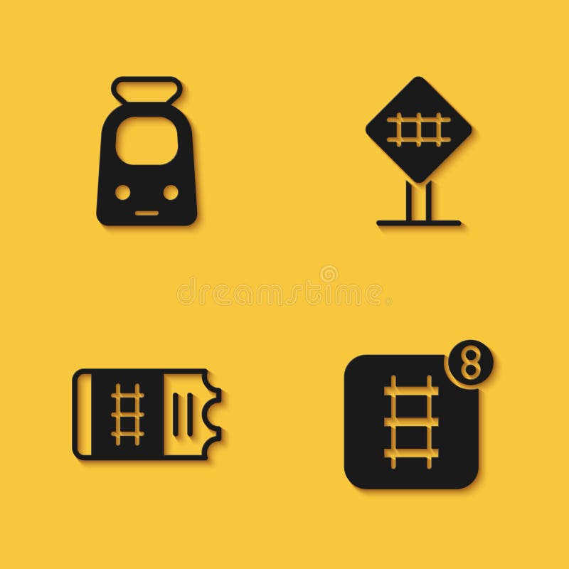 Set Train and Railway, Online Ticket Booking, and Railroad Crossing ...