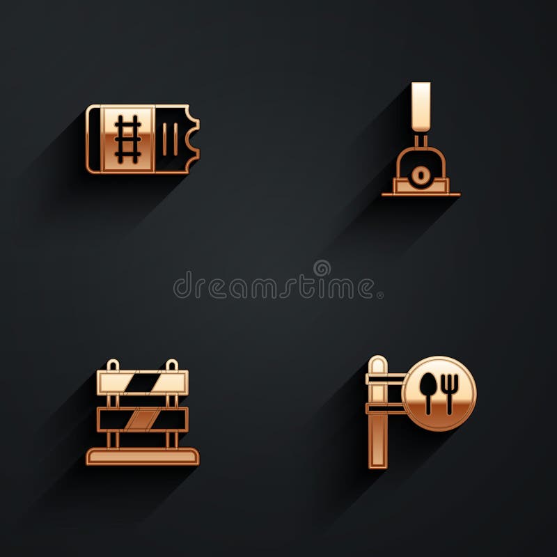 Set Train Ticket, Arrow for Switching the Railway, End of Tracks and ...