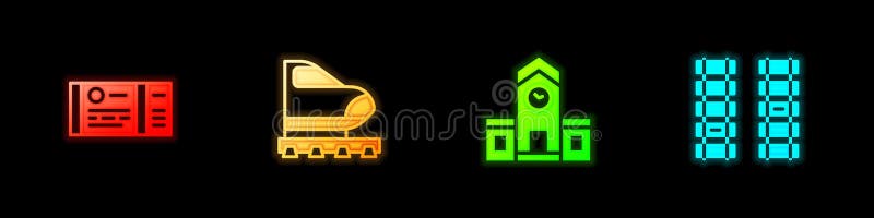 Set Train Ticket, High-speed Train, Railway Station and Railway ...