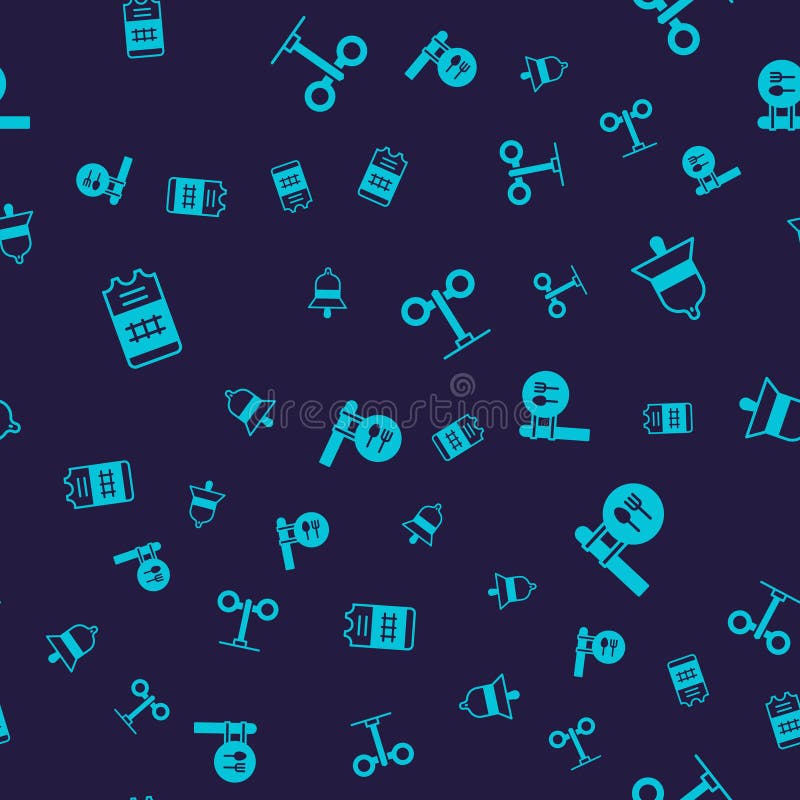 Set Train Ticket, Station Bell, Traffic Light and Cafe and Restaurant ...