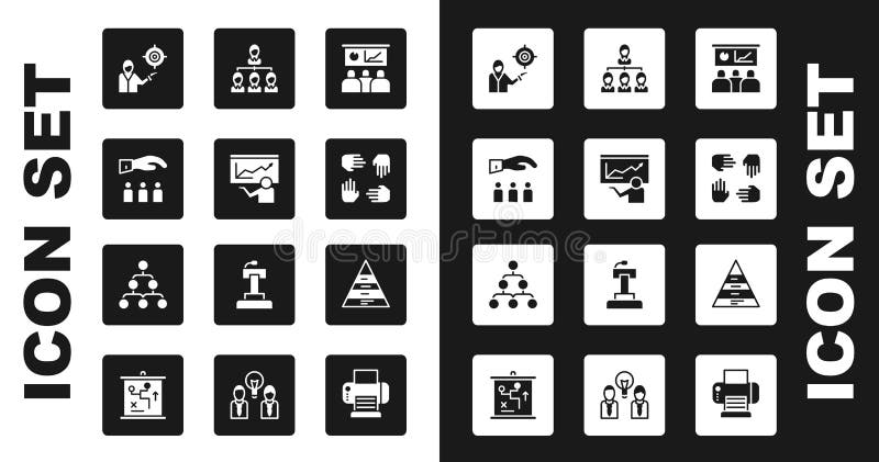 Set Training, Presentation, Boss with Employee, Marketing Target ...