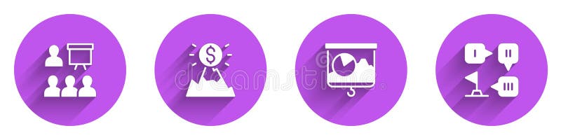 Set Training, Presentation, Mountains with Flag, Chalkboard Chart and ...