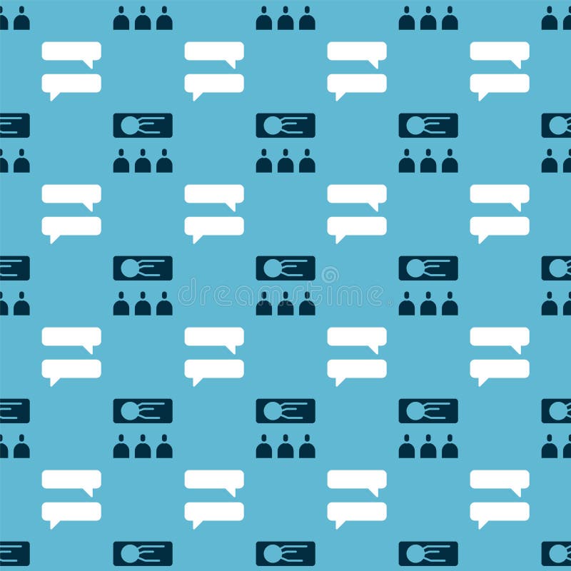 Set Training, Presentation and Speech Bubble Chat on Seamless Pattern ...