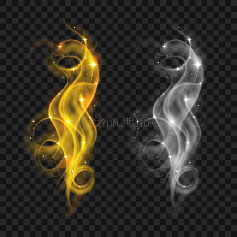 Set of Translucent Gray and Yellow Smoke Stock Vector - Illustration of ...