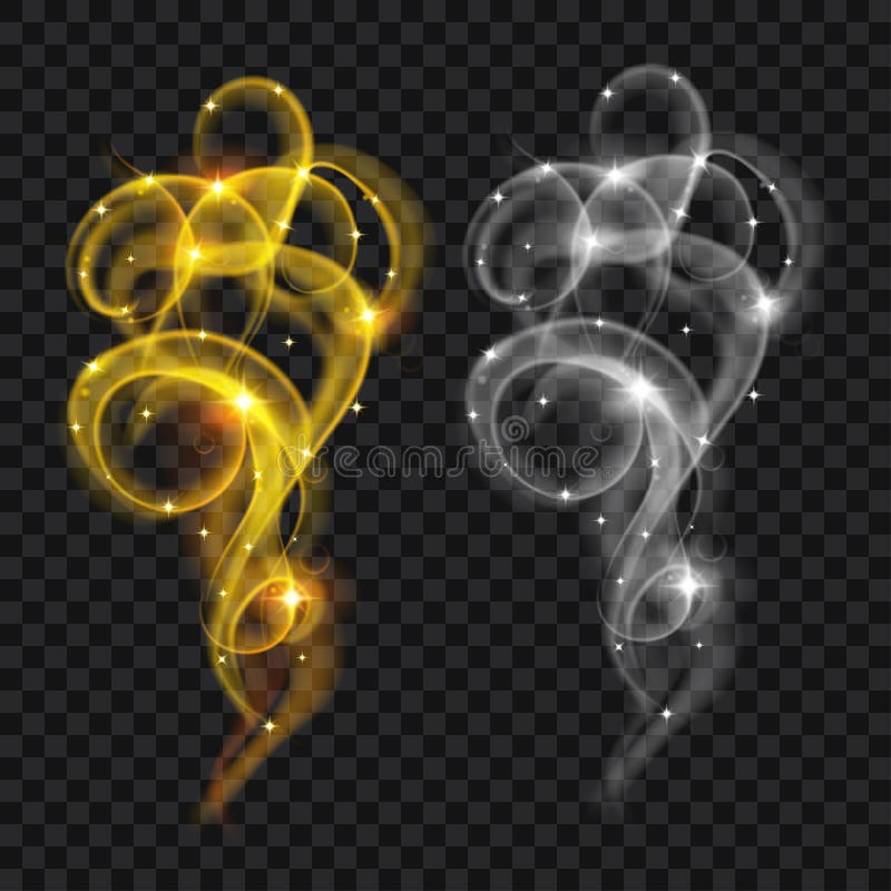Set of Translucent Gray and Yellow Smoke Stock Vector - Illustration of ...