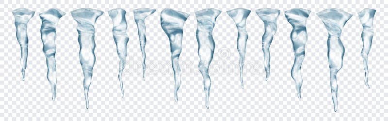 Set of translucent icicles stock vector. Illustration of transparent ...