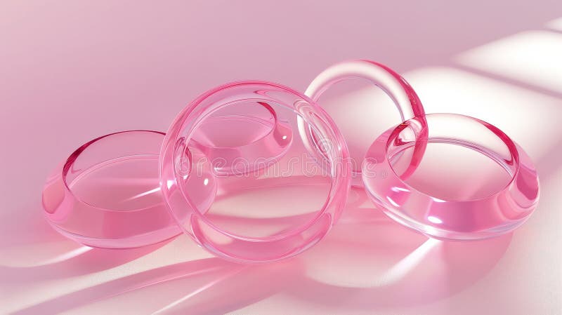 Pink Transparent Rings on Pastel Background Stock Photo - Image of ...