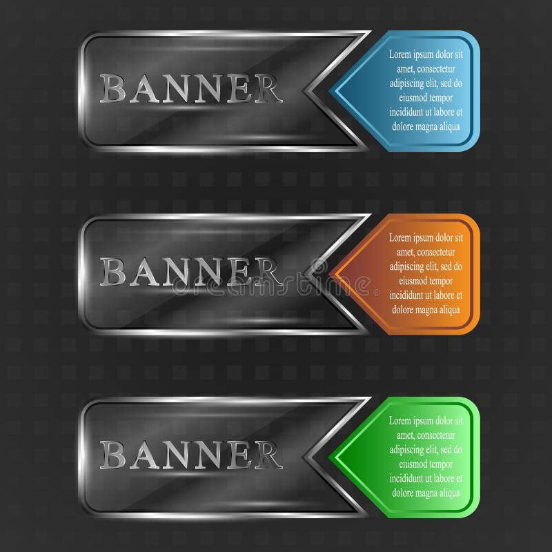 Set of Transparent Banners with Colored Elements Stock Vector ...