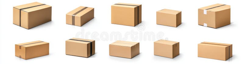A Set of Transparent Cardboard Boxes with Empty Closed Lids Stock Image ...