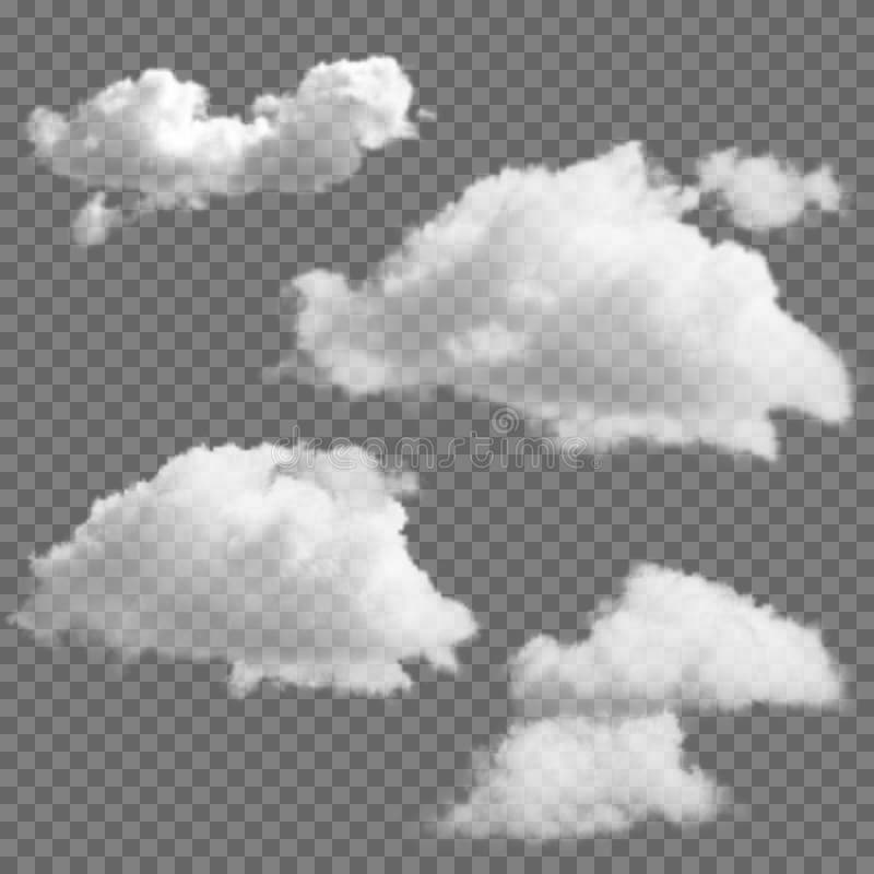 Set of transparent clouds stock illustration. Illustration of ...
