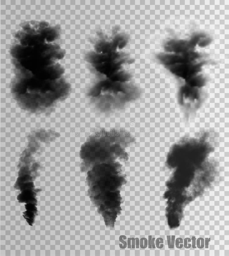 Set of Transparent Clouds and Smoke. Stock Vector - Illustration of ...