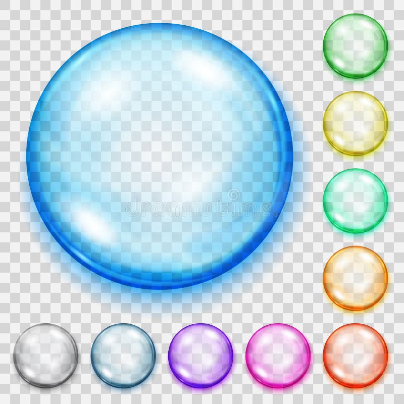 Transparent Colored Spheres with Shadows Stock Vector - Illustration of ...