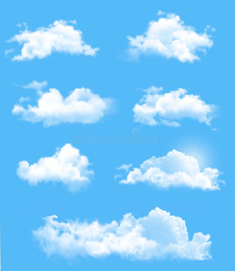 Set of Transparent Different Clouds. Stock Vector - Illustration of ...