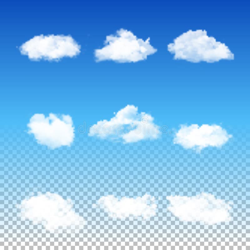 Set of Transparent Different Clouds Stock Vector - Illustration of ...